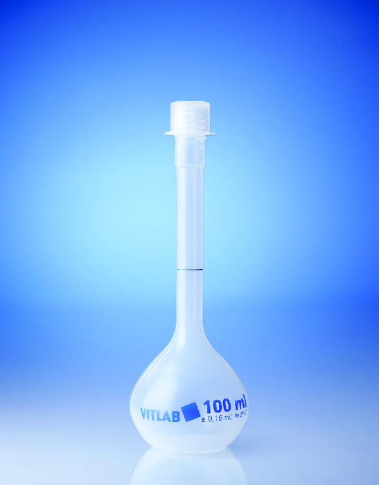 BrandTech VITLAB, CLASS A, Volumetric Flask, PMP, with PP NS Stopper, 100mL, Certified, V67304 ...